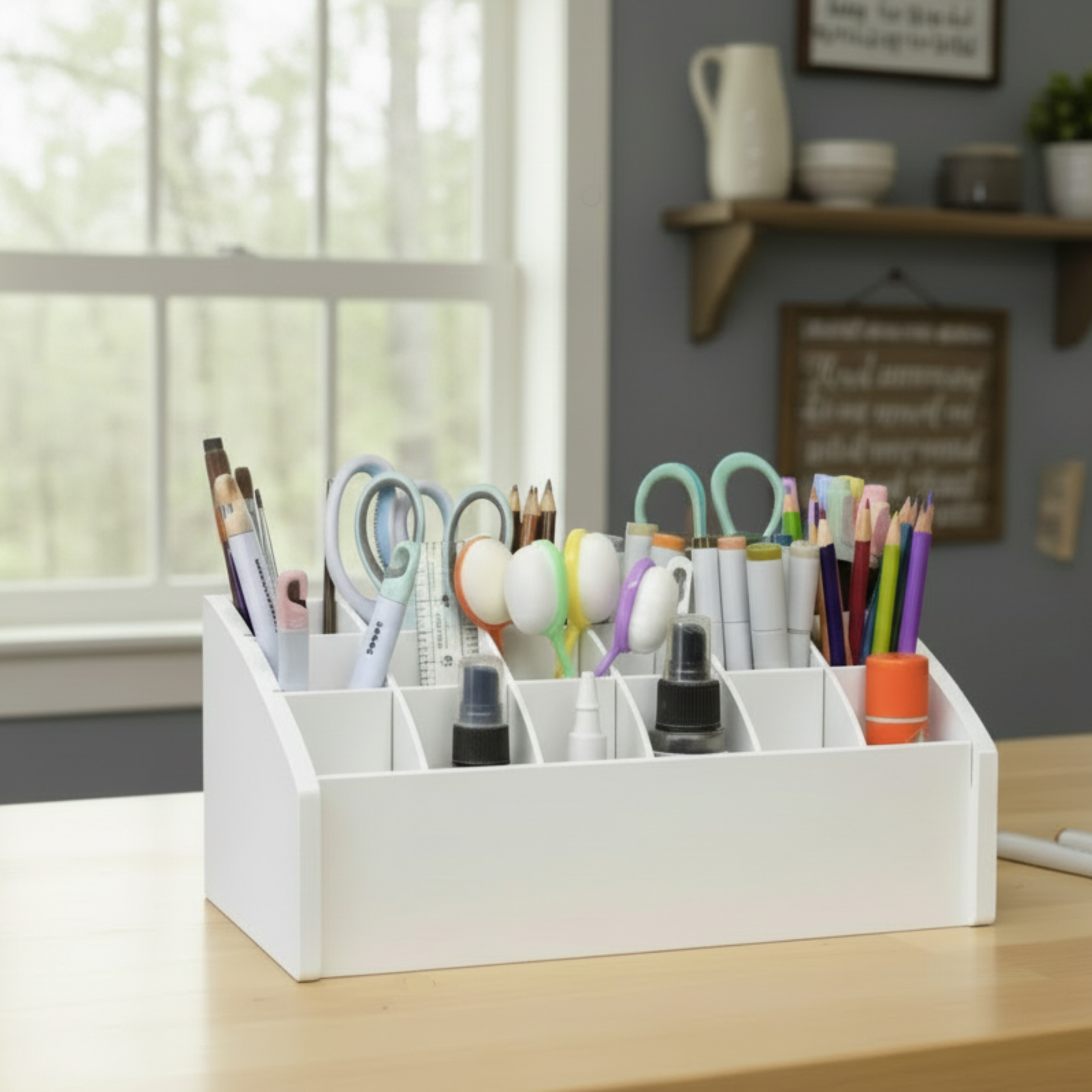 Desktop Organizer for Craft Tools | OrganizeMore