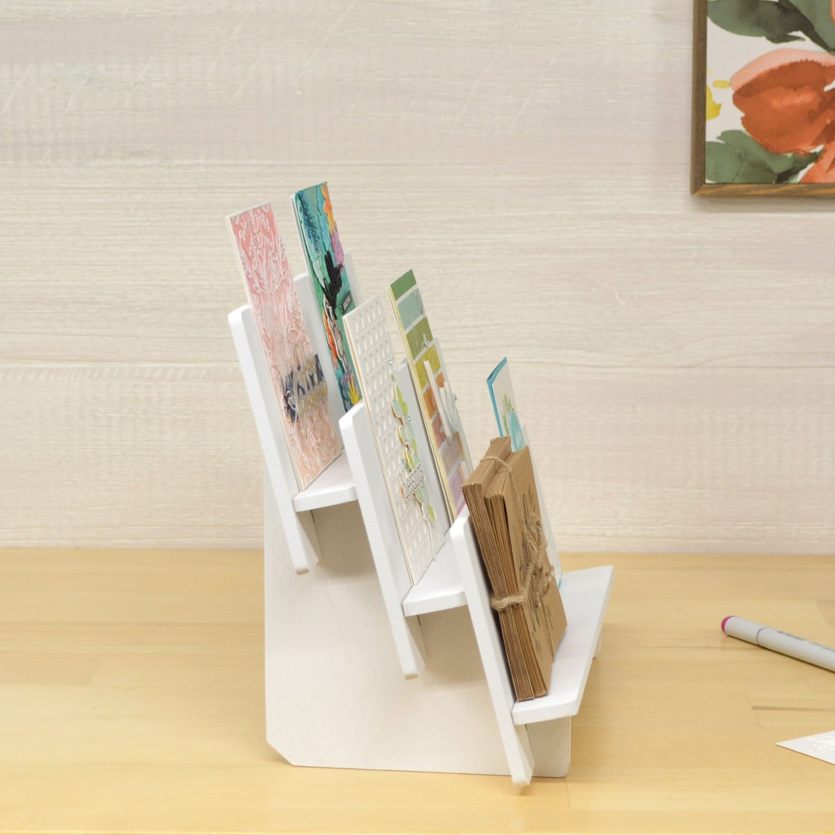 Card Display Stand for Handmade Cards | OrganizeMore